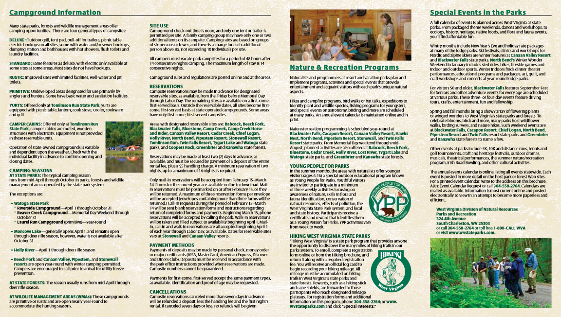 West Virginia State Parks - WV State Forests - Rail Trails - MH3WV